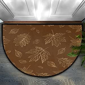 Amazon.com: Fall Autumn Brown Maple Half Round Door mat Non-Slip Soft ...