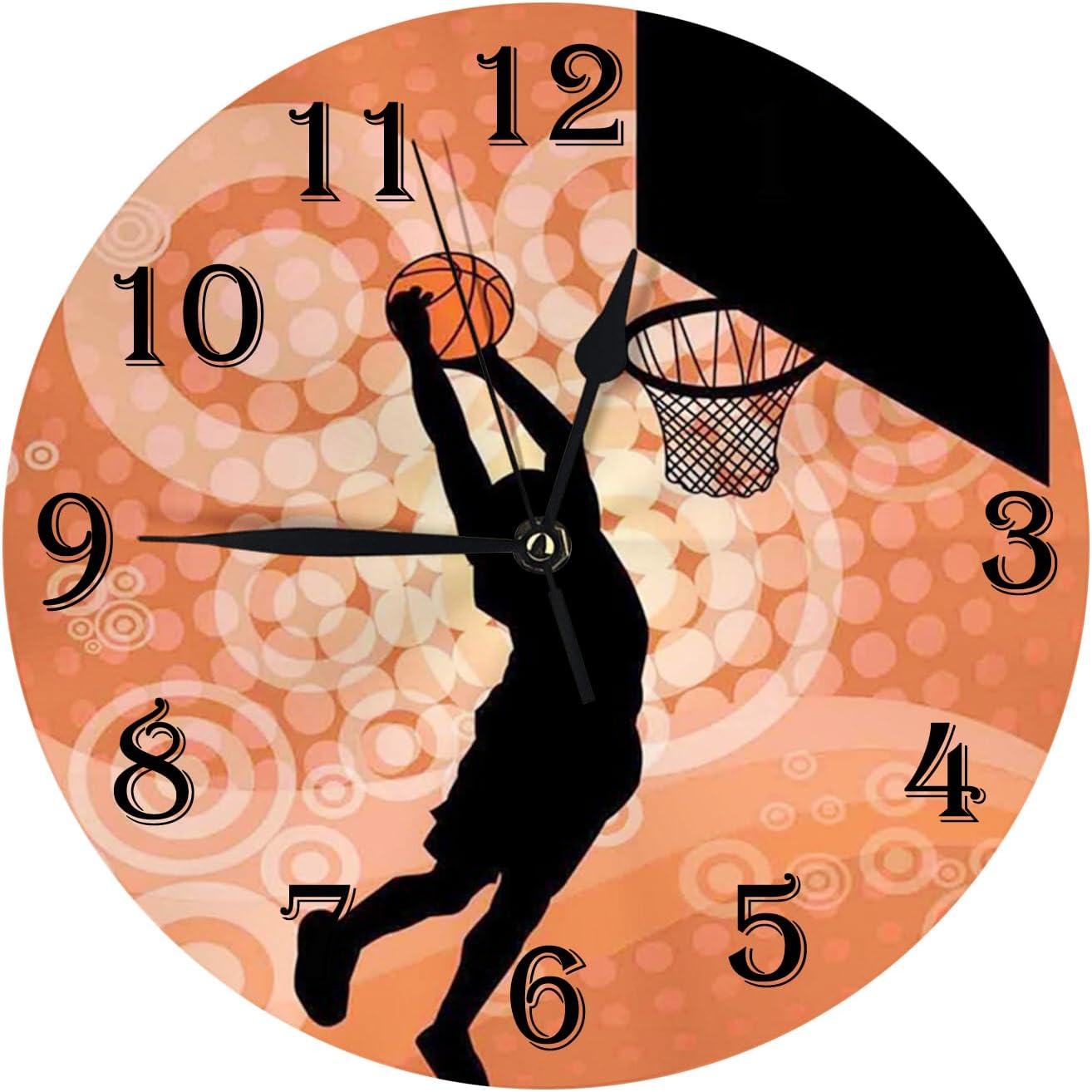 Amazon.com: SARNFANS Basketball Wall Clock,Basketball Player, 10 Inch ...