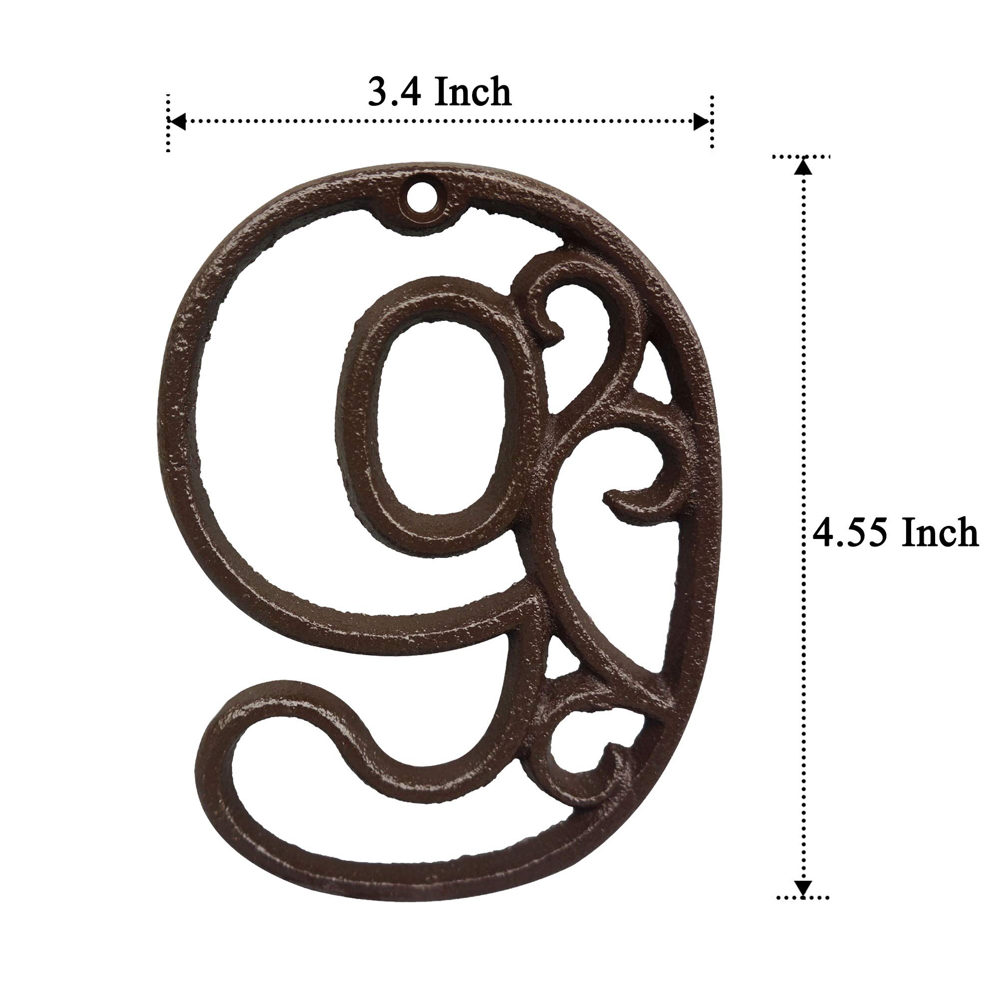 Snapklik.com : 4.6 Inch Cast Iron Number, Premium Hollow Out Decorative ...