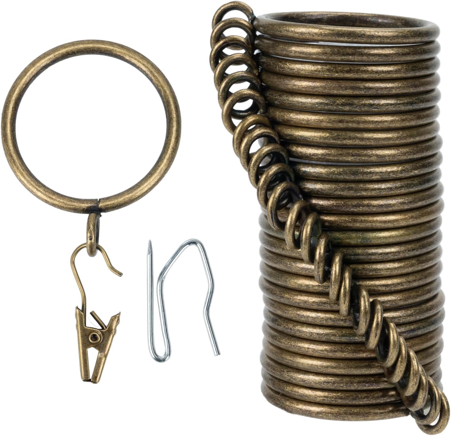 Brass plated steel curtain hooks hooks, sold loose in 30s : Amazon.co ...