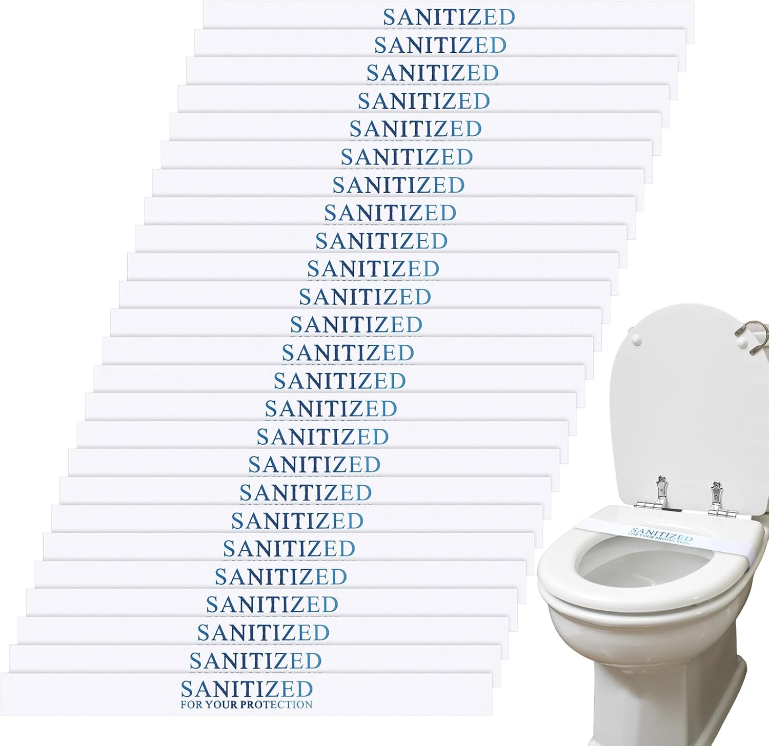 Affrolling 3000 Pcs Sanitized Toilet Seat Strip Paper 16-1/2" Wide x 1 ...