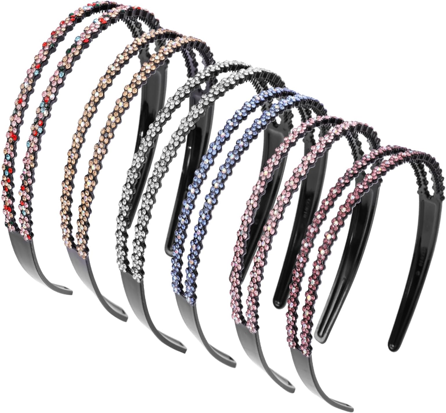 Amazon.com : Cutewing 6PCS Rhinestone Headbands Glitter Headband with ...