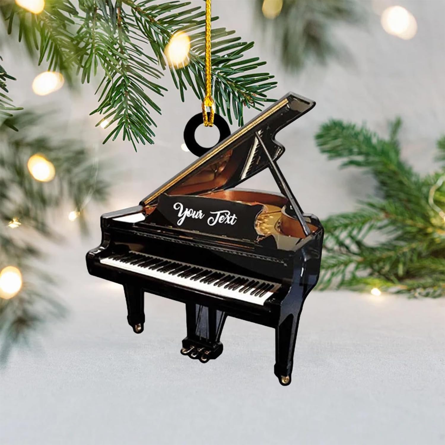 Amazon.com: SHAANT Personalized Piano Ornament 2025 – Custom Christmas ...