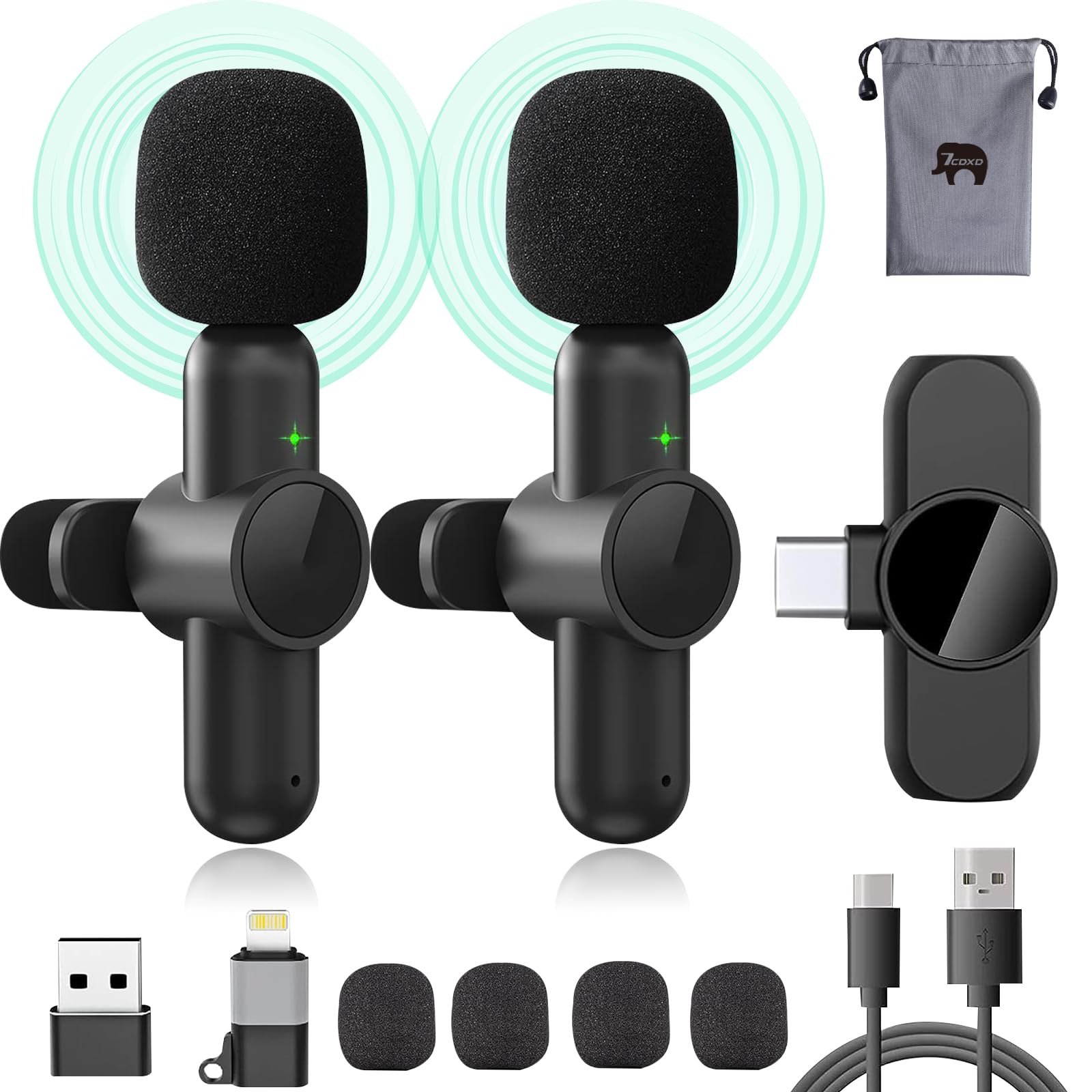 7CDXD Microfono Inalambrico para Celular, MicróFono de Solapa Plug ...