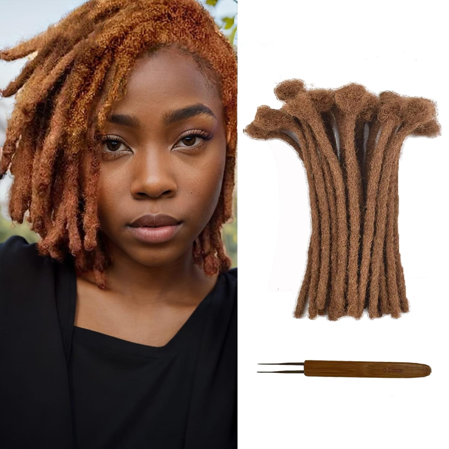 Amazon.com : FREESHOW 0.4cm Thickness Options 30 Strands 100% Real Human Hair Dreadlock ...