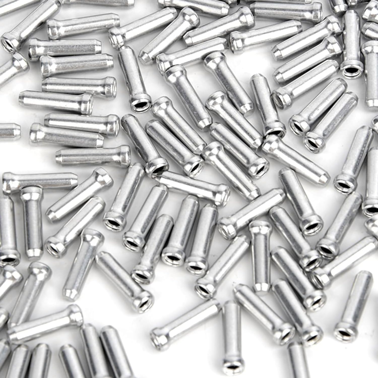 Bicycle Cable End Caps 100-Pack - Aluminum Alloy, Silver (0.45") Bike ...