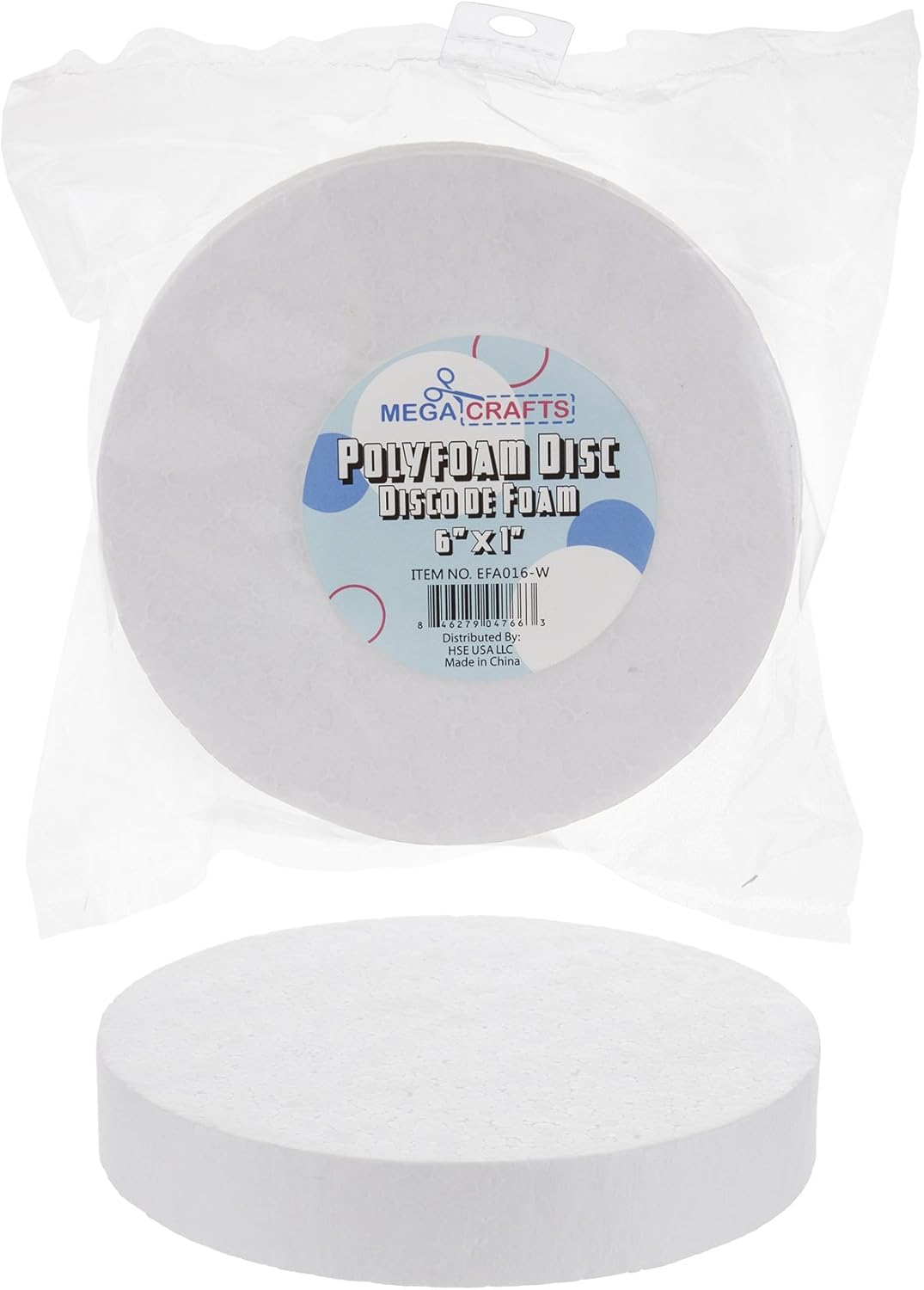 Amazon.com: Mega Crafts 2 pcs White Poly Craft Foam 6 Inch Disc ...