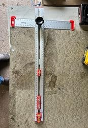 Saker 4-in-1 Drilling Positioning Ruler, Adjustable 13.78in T Square ...