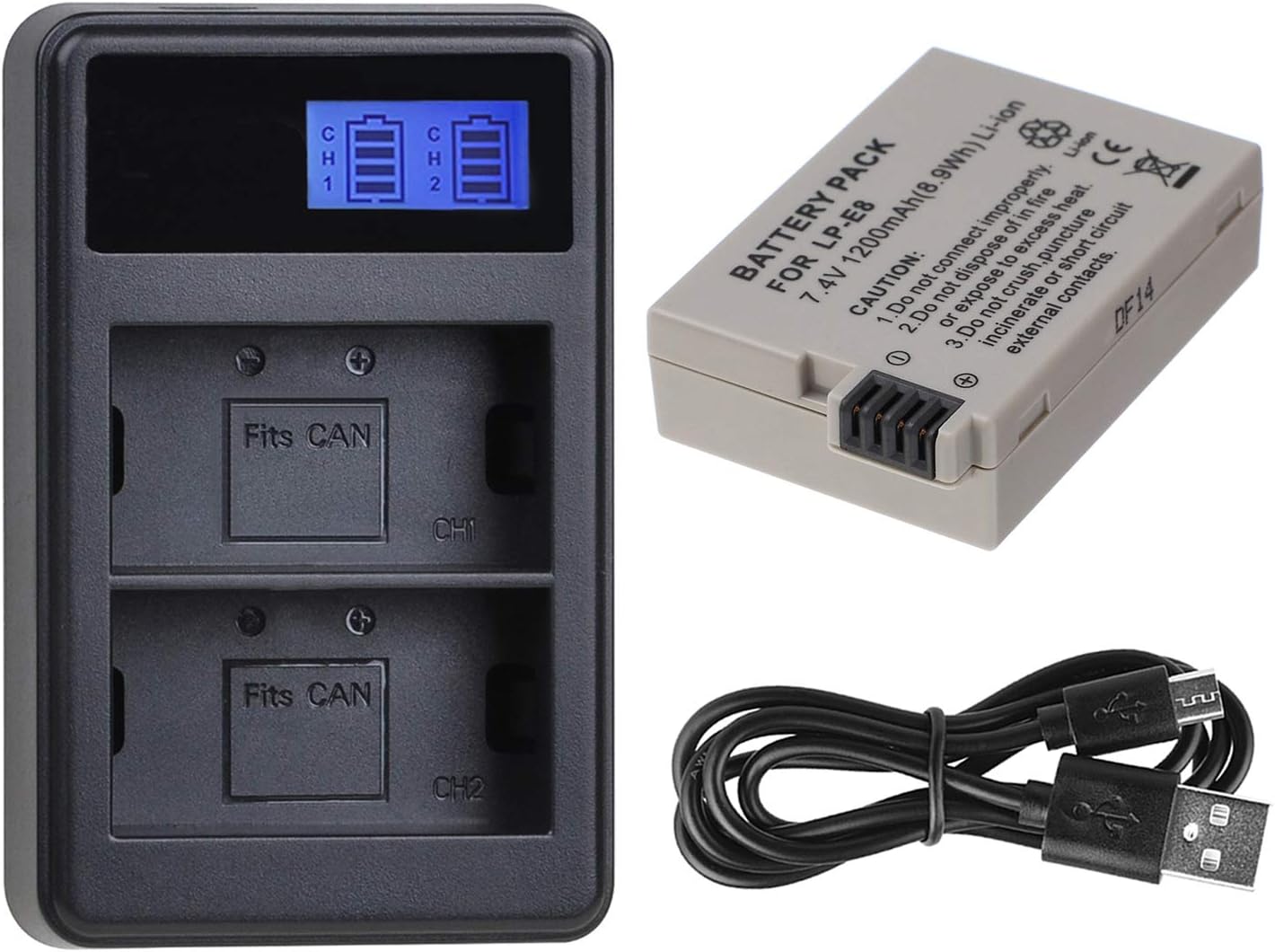Amazon.com : Battery and LCD Dual USB Battery Charger for Canon EOS ...