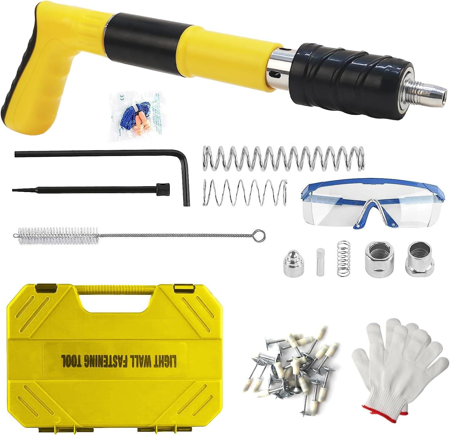 5 Gears Manual Mini Nail Gun, 120Pcs Round Nails, Concrete Nail Gun ...