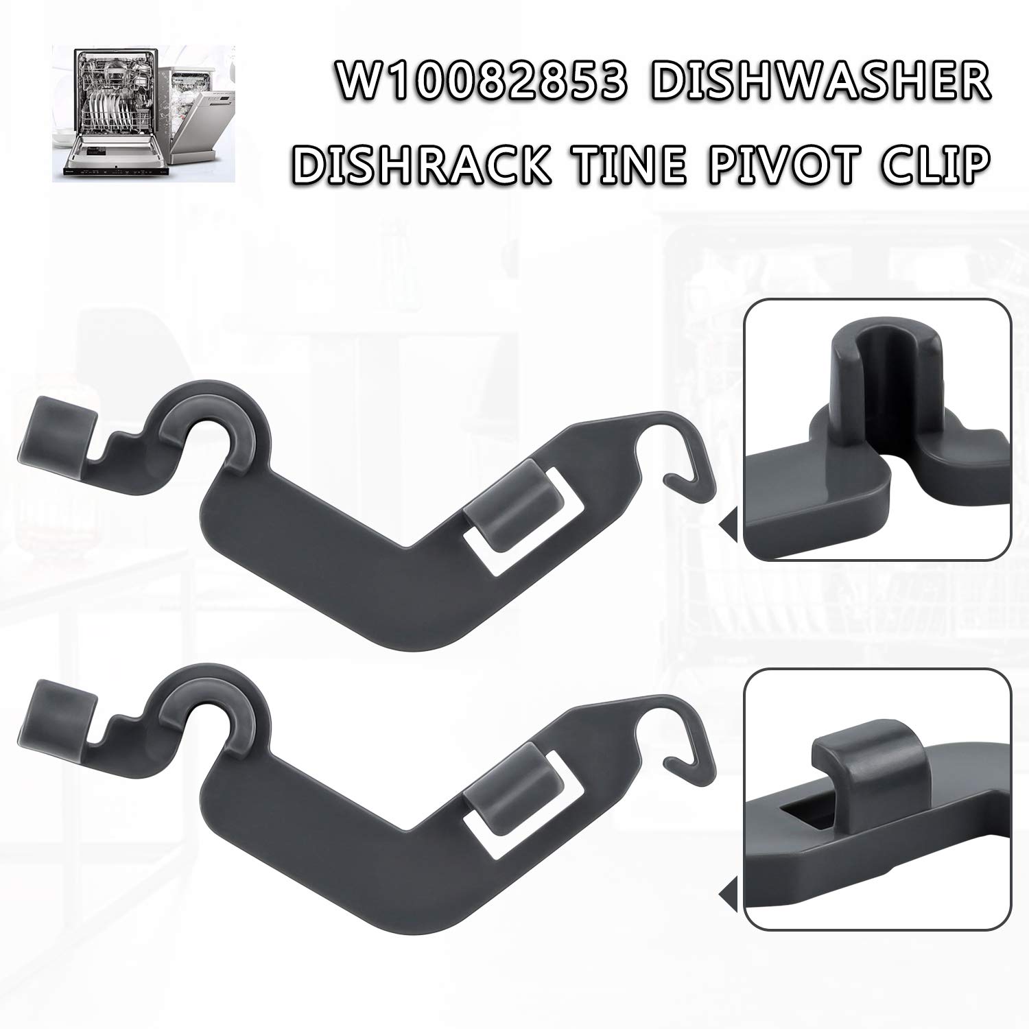 Snapklik.com : W10082853 Dishwasher Tine Pivot Clip Replacement Part 2 ...