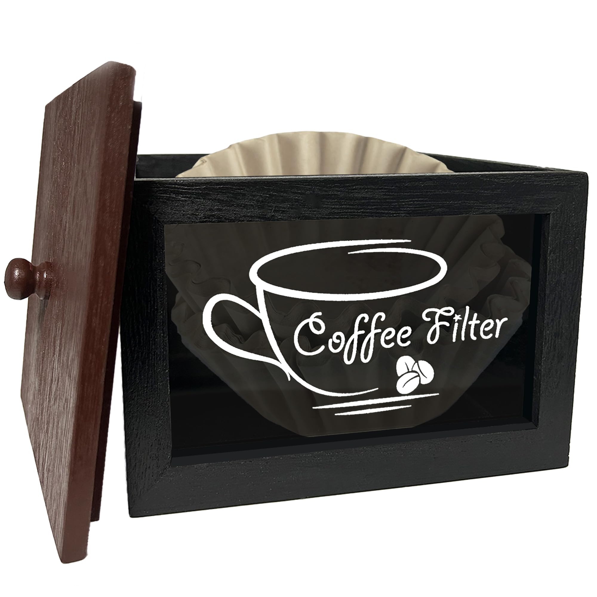 Amazon.com: CozilyHome Coffee Filter Holders for Counter, Wooden Coffee ...