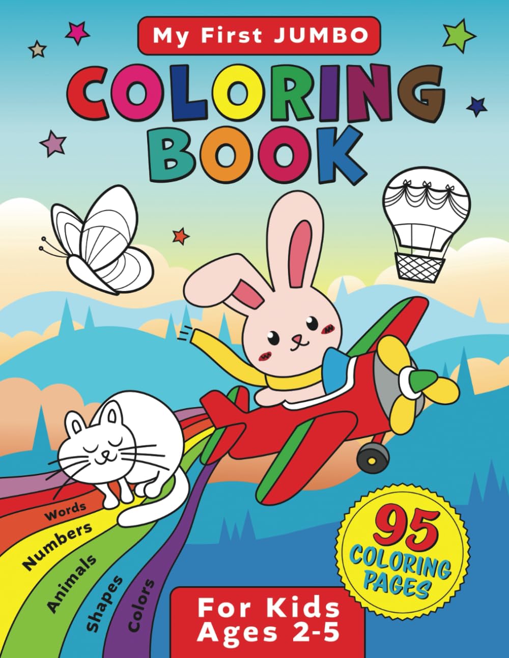 My First Jumbo Coloring Book: Fun with Shapes, Numbers, Colors, Letters ...