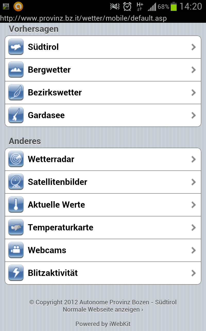 Suedtirol Weather Browser Free - App on the Amazon Appstore