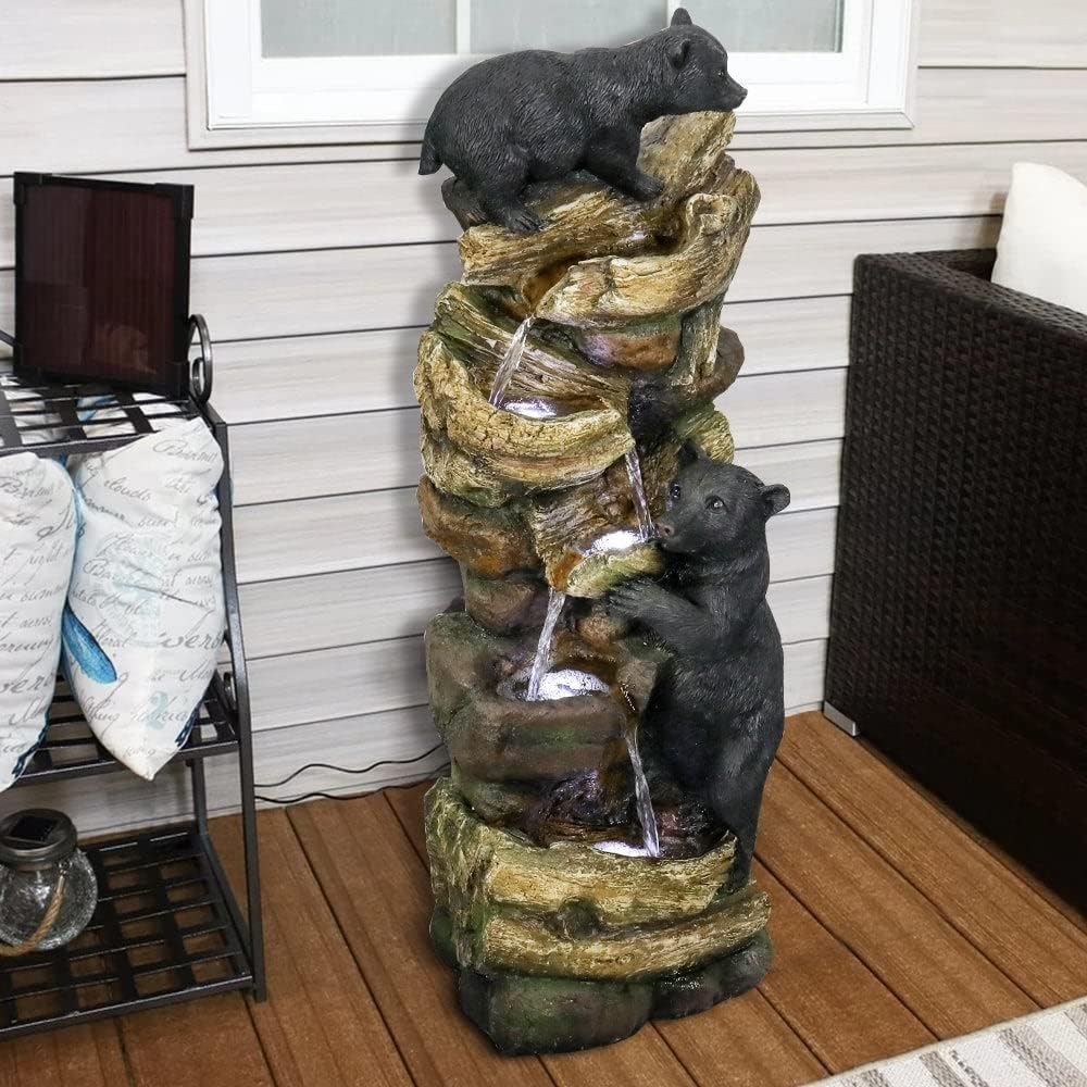 Amazon.com: 5 Tier Animal Water Fountain for Outdoor Garden Porch Yard ...