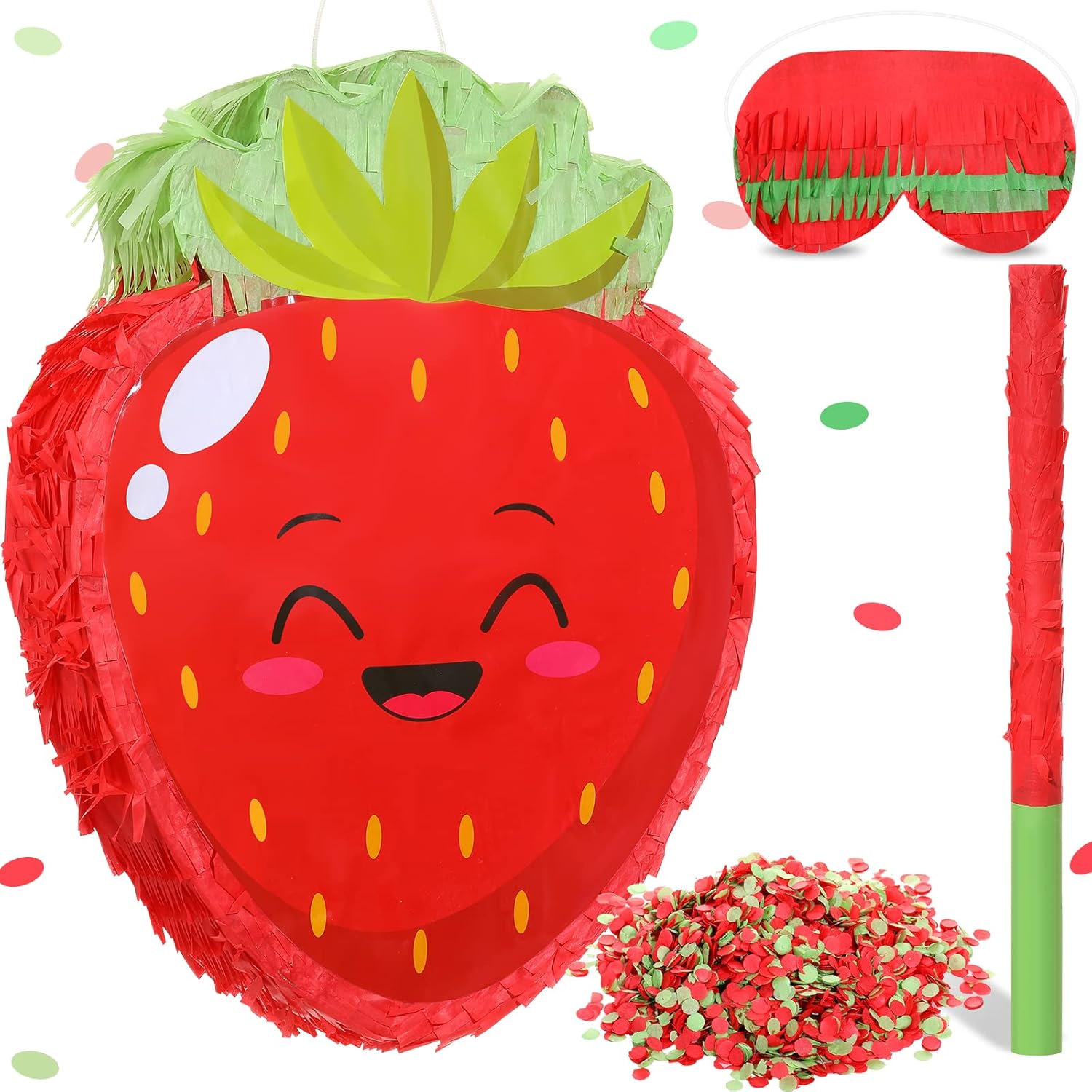 Amazon.com: Sratte Strawberry Piñata Fruit Summer Theme Includes Stick ...