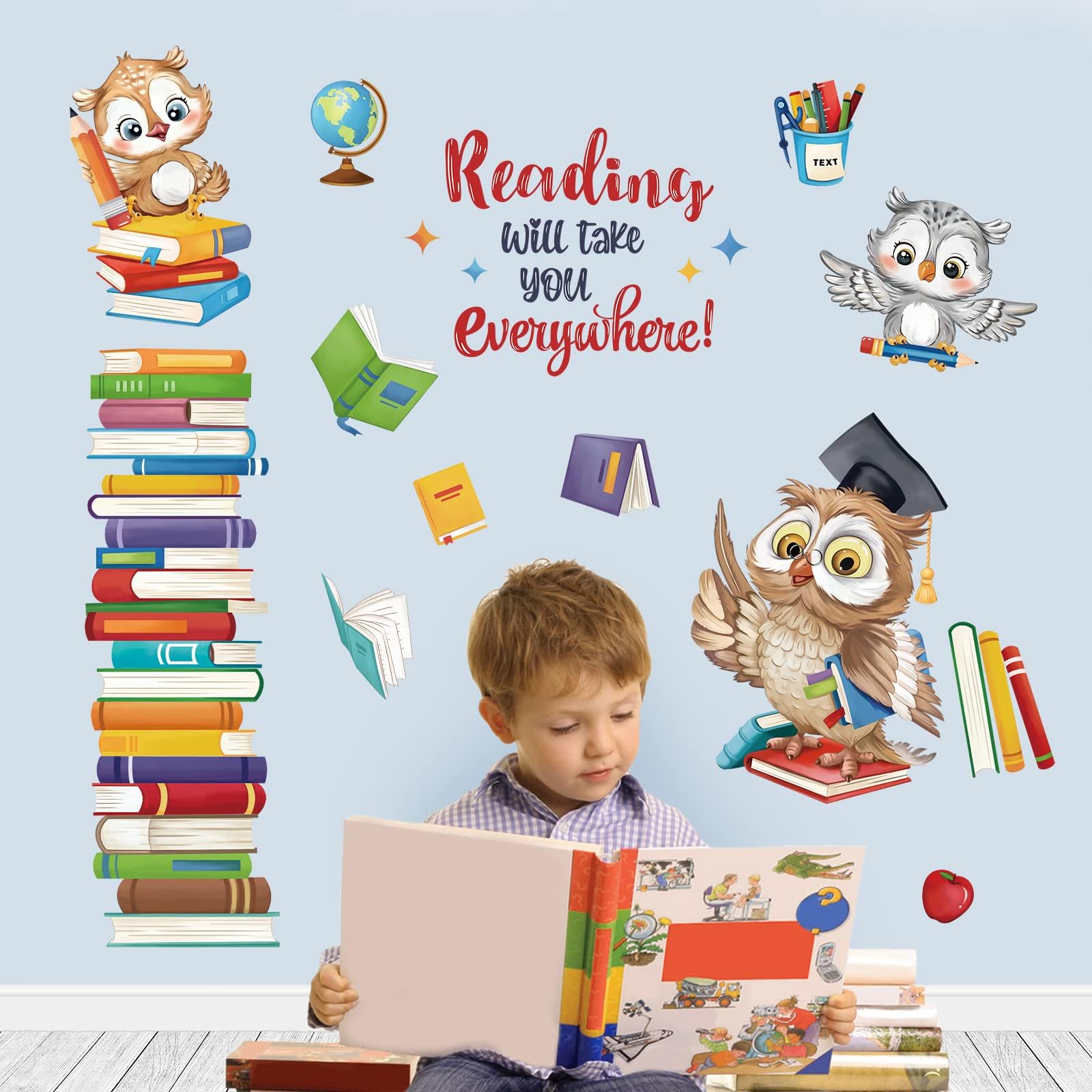 Amazon.com: Book Reading Motivation Quotes Wall Sticker Vinyl Decal for ...