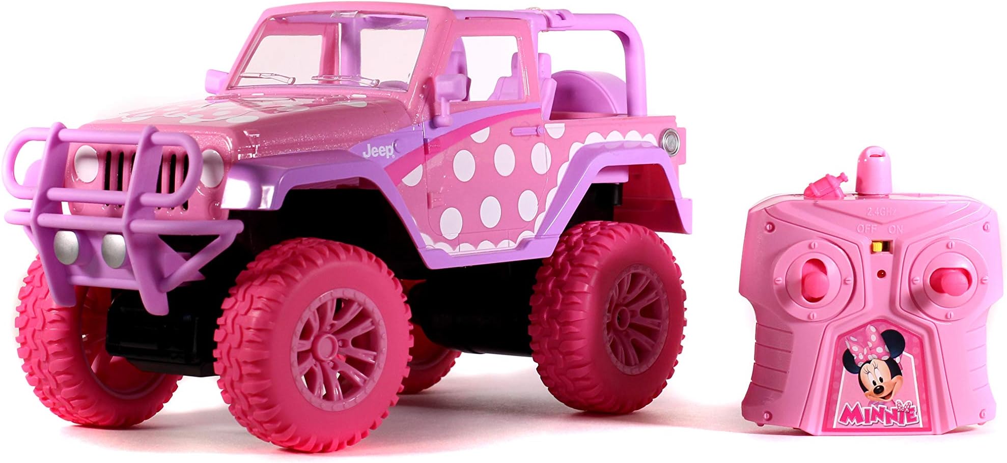 Amazon.com: Disney Junior 1:16 Minnie Jeep Wrangler RC Remote Control ...