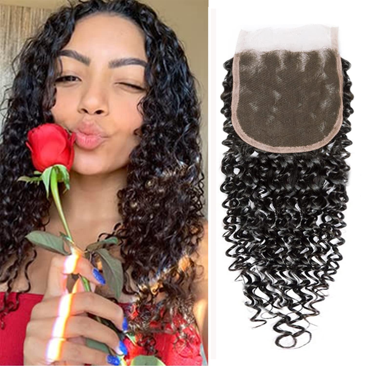 Amazon.com : Selina Water Wave Closure Lace Closure 4x4 Lace Closure ...
