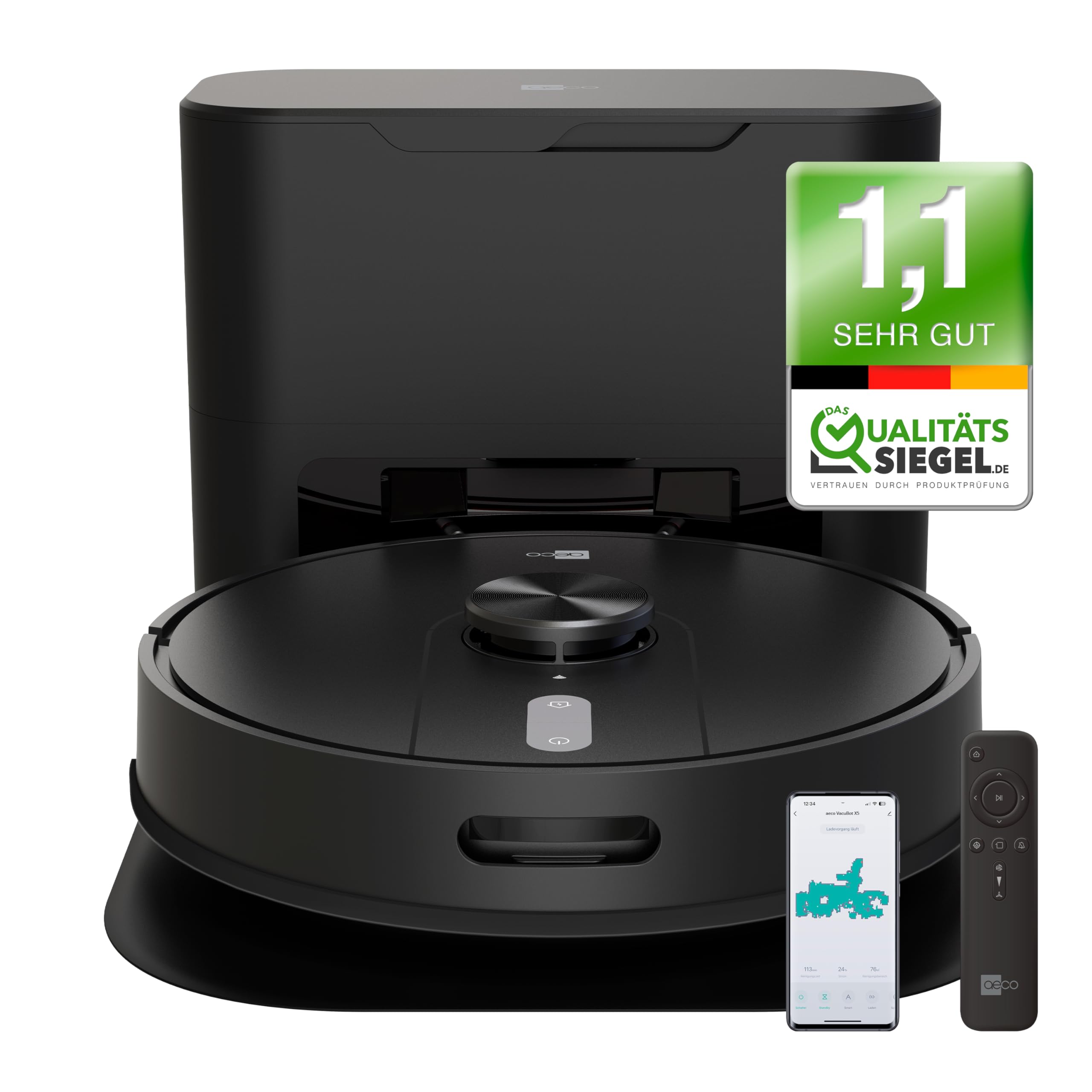 Amazon.de: aeco VacuBot X5 PLUS Saug/Wischroboter & Absaugstation ...
