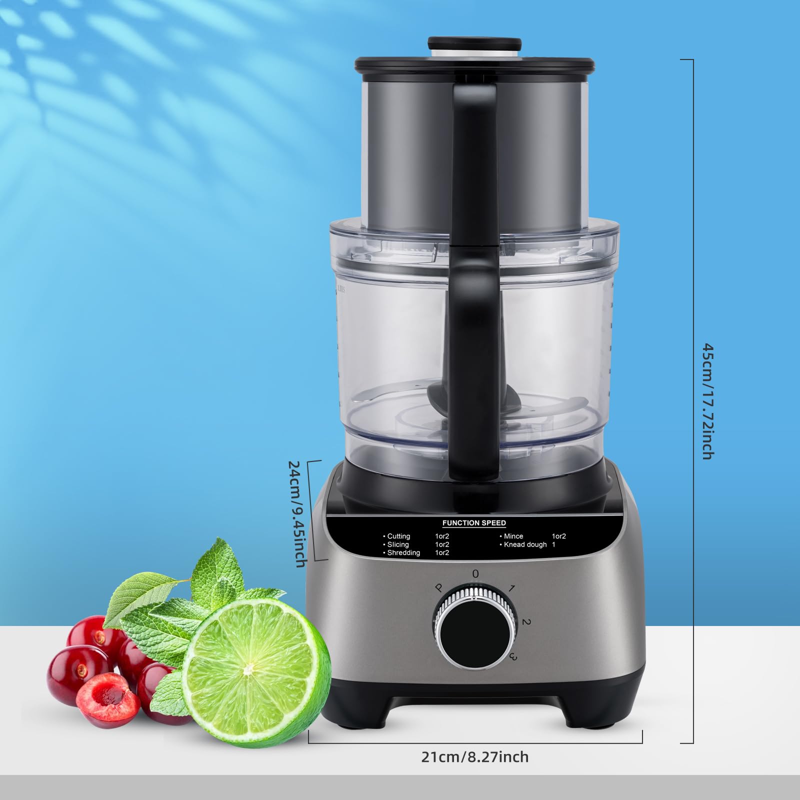 14 Cup Food Processor Kitchen Aid, Food Chopper Electric 84.5oz, Bpa ...