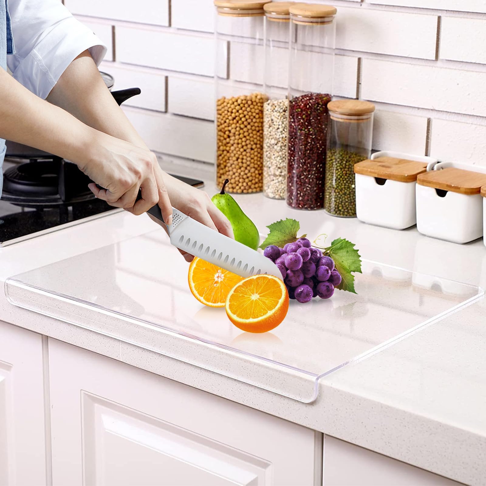Amazon.com: Acrylic Cutting Boards with Counter Lip, Clear Cutting ...