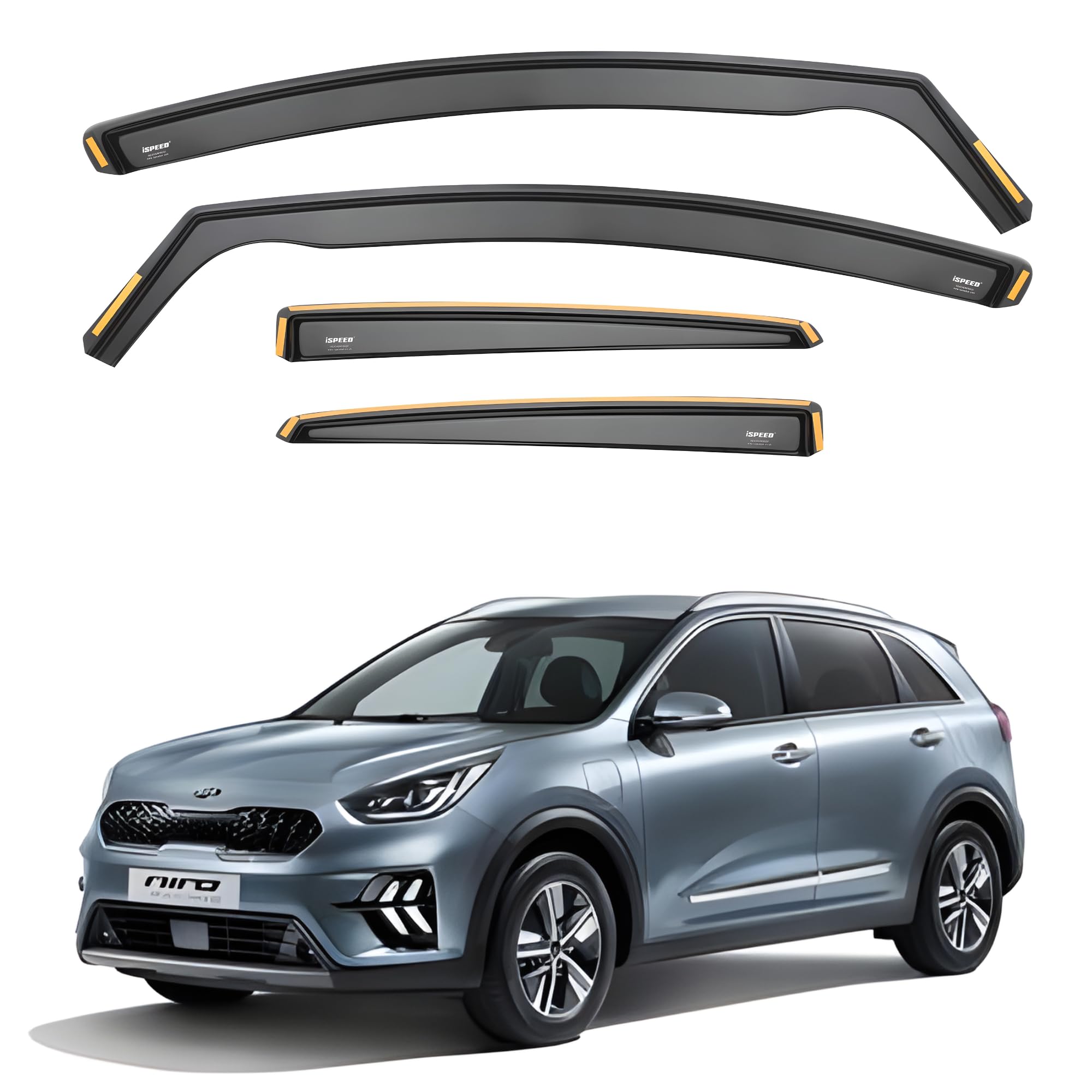 iSpeed Premium Wind Deflectors for KIA NIRO mk1 5-doors 2016-2021 ...