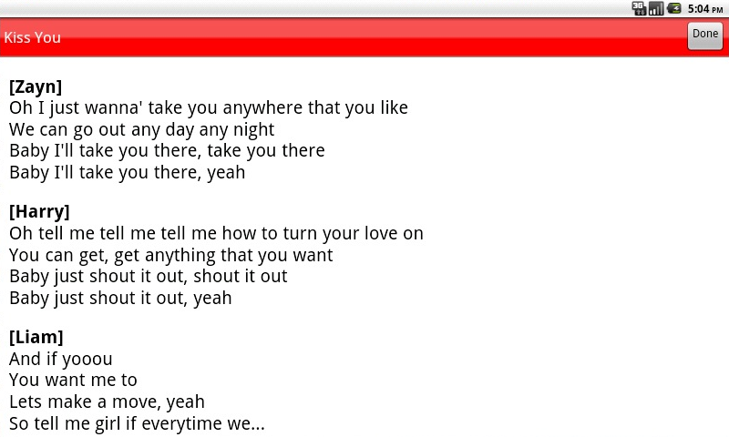 One Direction Lyrics Kiss You