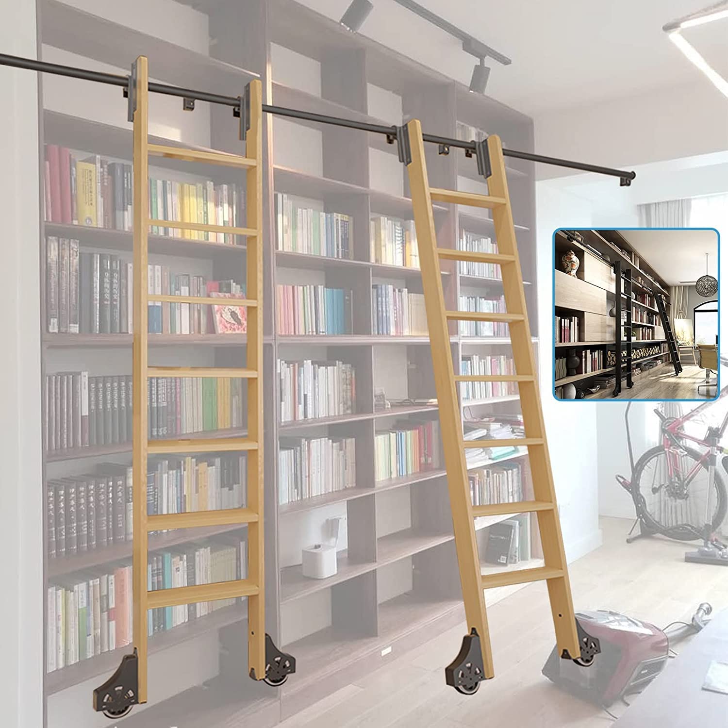Ikea Library Ladder DIY Built In Bookcase IKEA Hack — We The