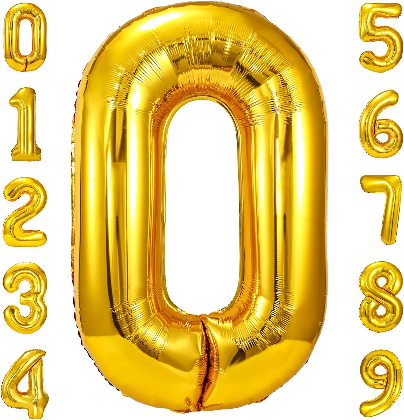 Amazon.com: 40 Inch Number 0 Balloon Large Number 0 Balloons Gold ...