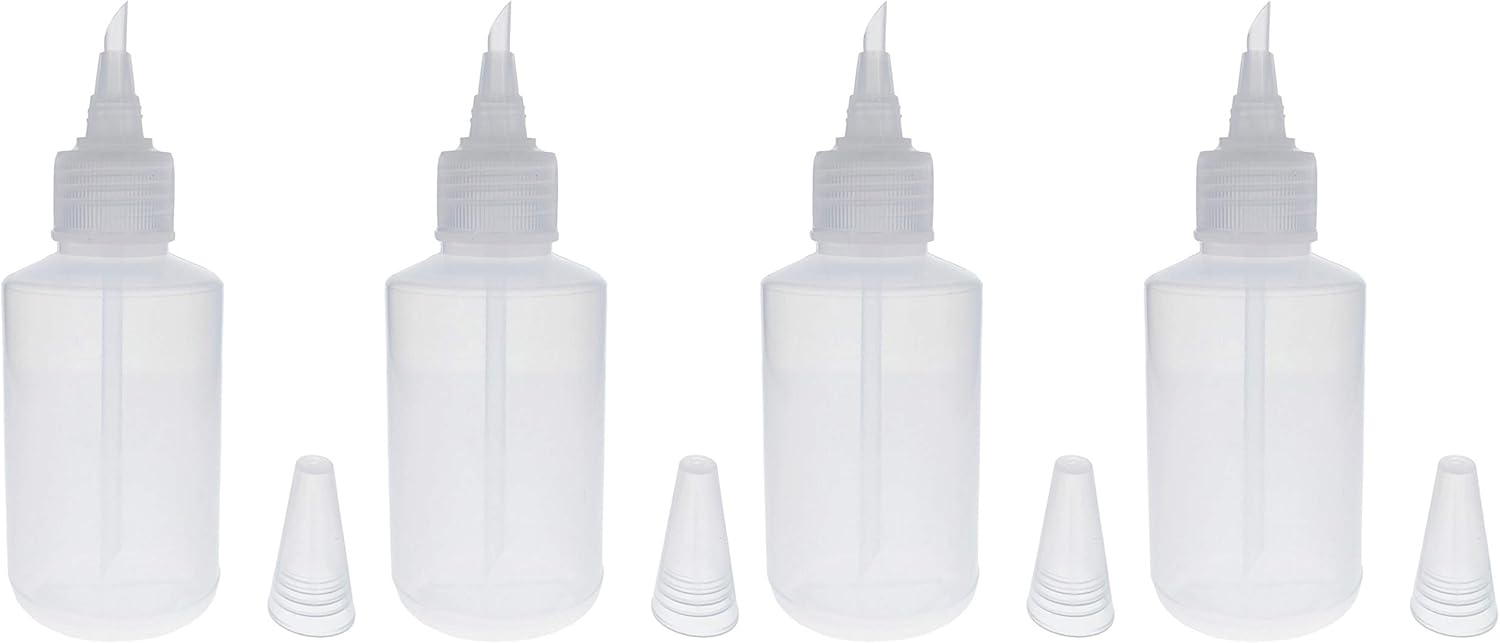 4 Pack ASR Plastic 13cm Heavy Duty Gold Snifter Bottle w/ Nozzle (Holds ...