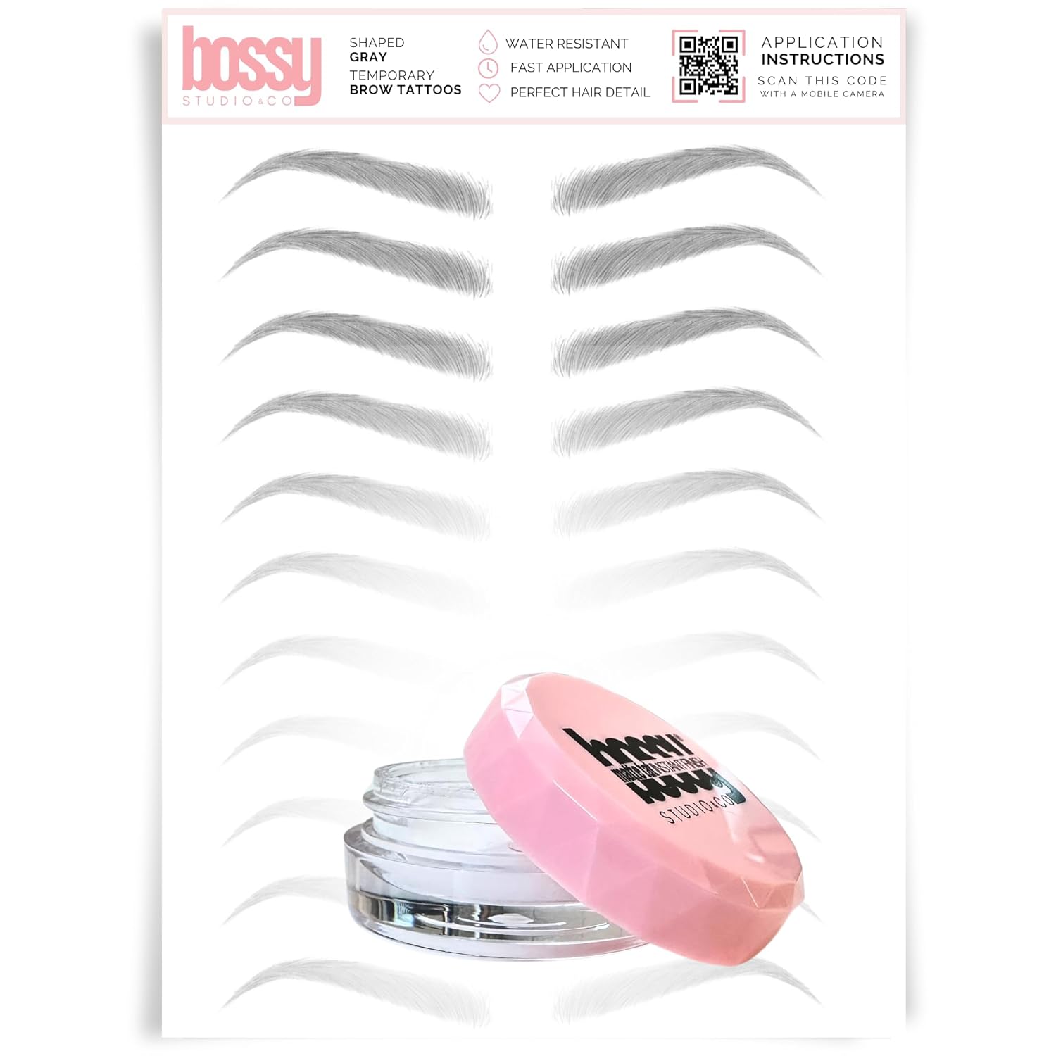 Amazon.com : Brows by Bossy Studio & Co Temporary Eyebrow Tattoos with ...