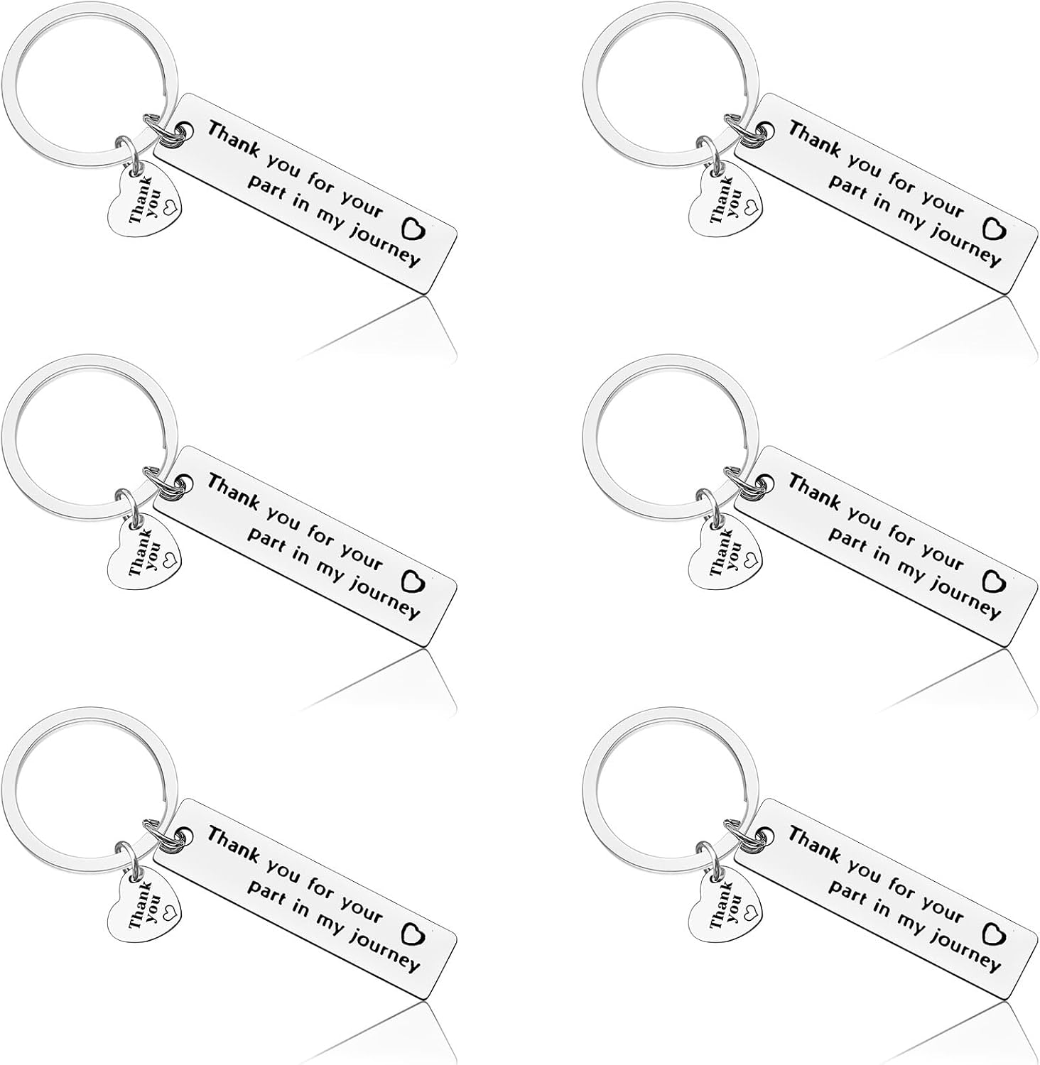 Amazon.com: Vadaka 6Pcs Thank You Keychain Employee Appreciation Gifts ...