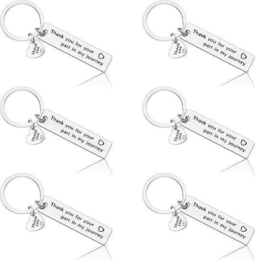 Amazon.com: Vadaka 6Pcs Thank You Keychain Employee Appreciation Gifts ...