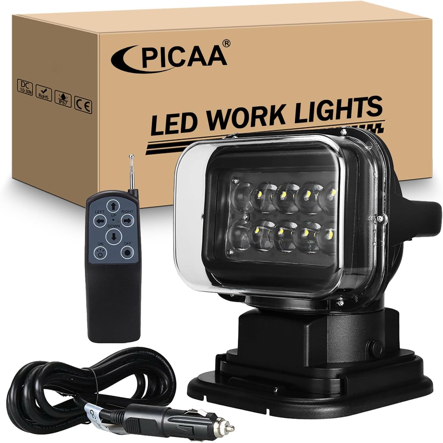PICAA 50W LED Search Light Wireless Remote Control Magnetic Led Work ...