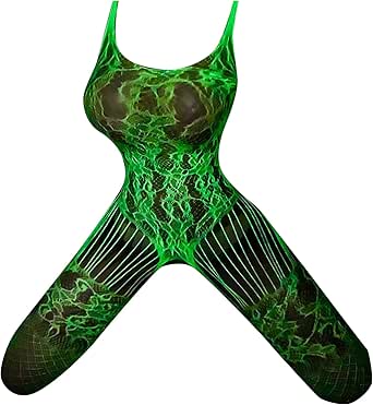 XINQITE Luminous Fishnet Stockings - Glow in the Dark Tights High Waist ...