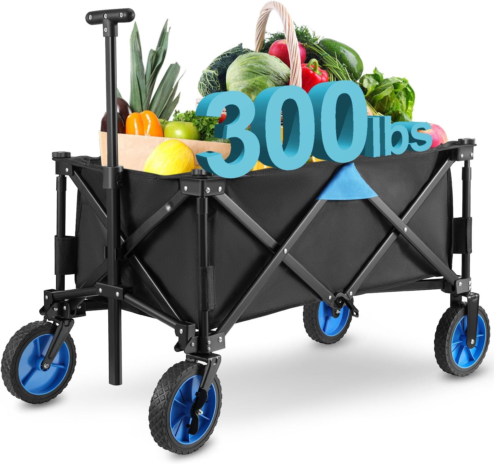 Amazon.com: Wagon Carts Foldable, 150L Large Shopping Carts with Wheels ...