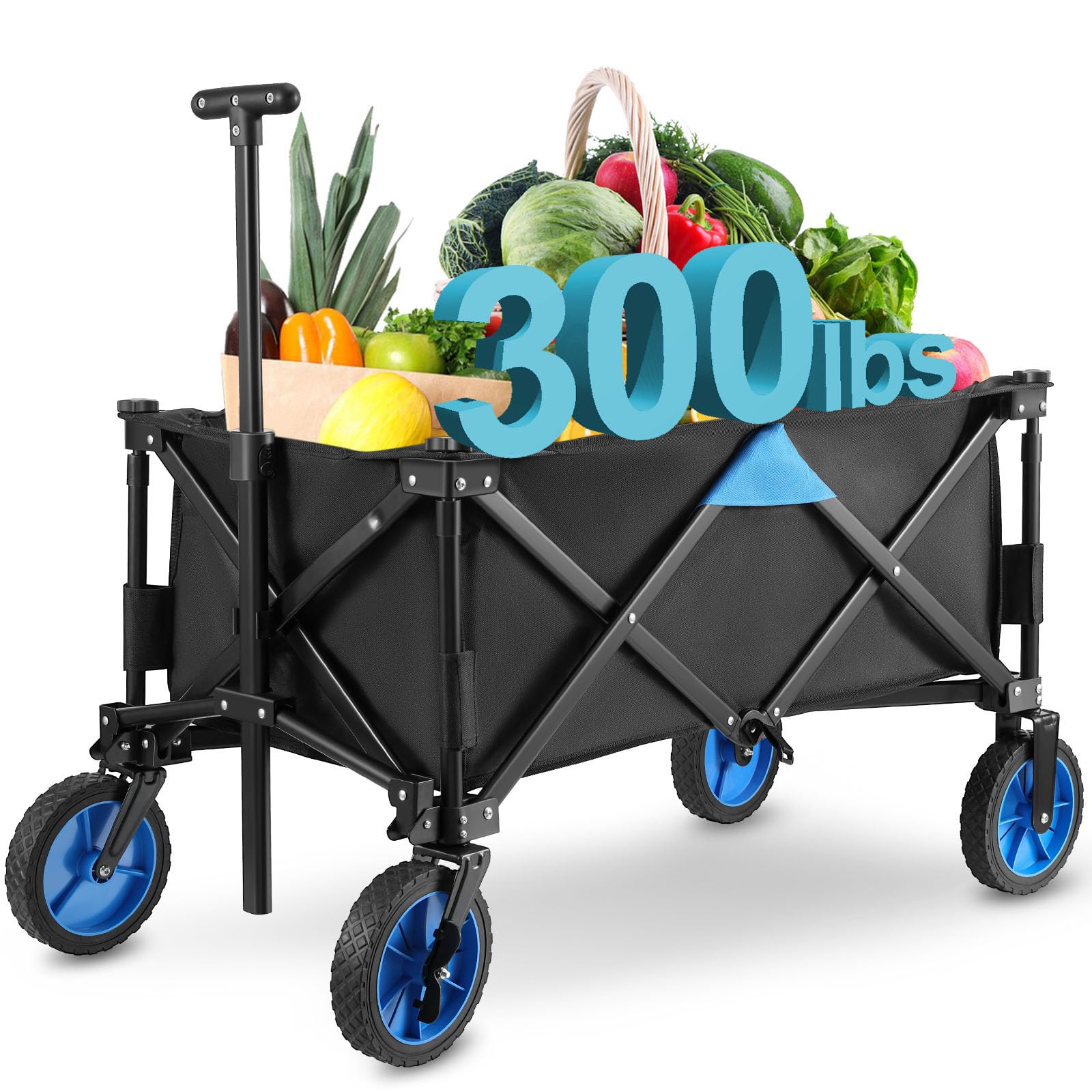 Amazon.com: Wagon Carts Foldable, 150L Large Shopping Carts with Wheels ...