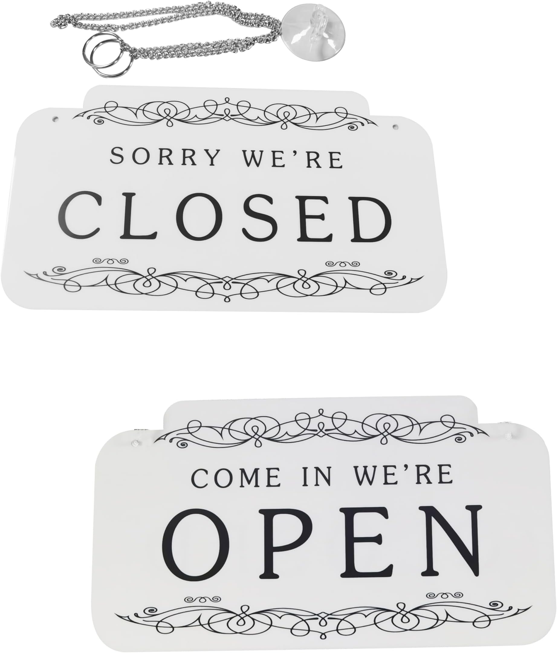 Amazon.com : Open and Closed Sign for Business Door- Reversible Double ...