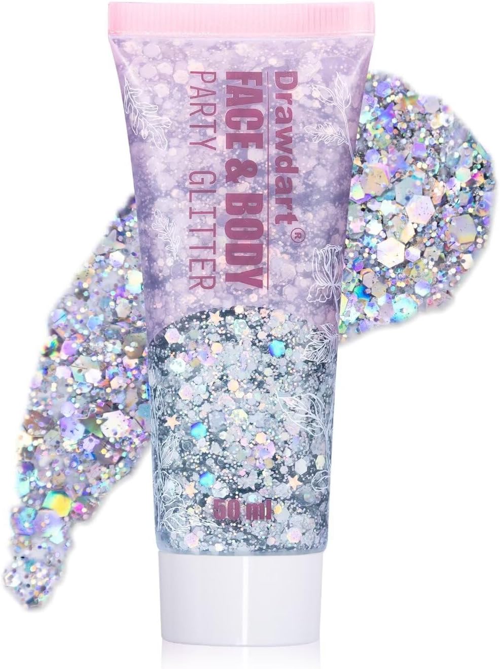 Amazon.com : Drawdart Silver Face & Body Glitter Gel, Cosmetic-Grade ...
