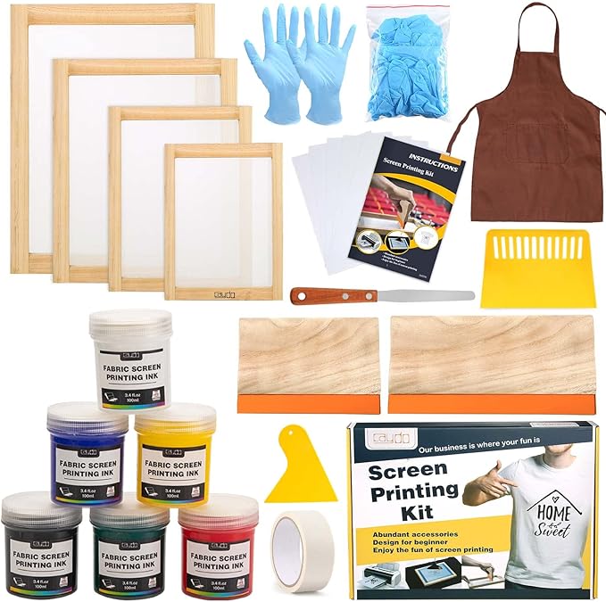 Amazon.com: Caydo 38 Pieces Screen Printing Kit Include Fabric Screen ...