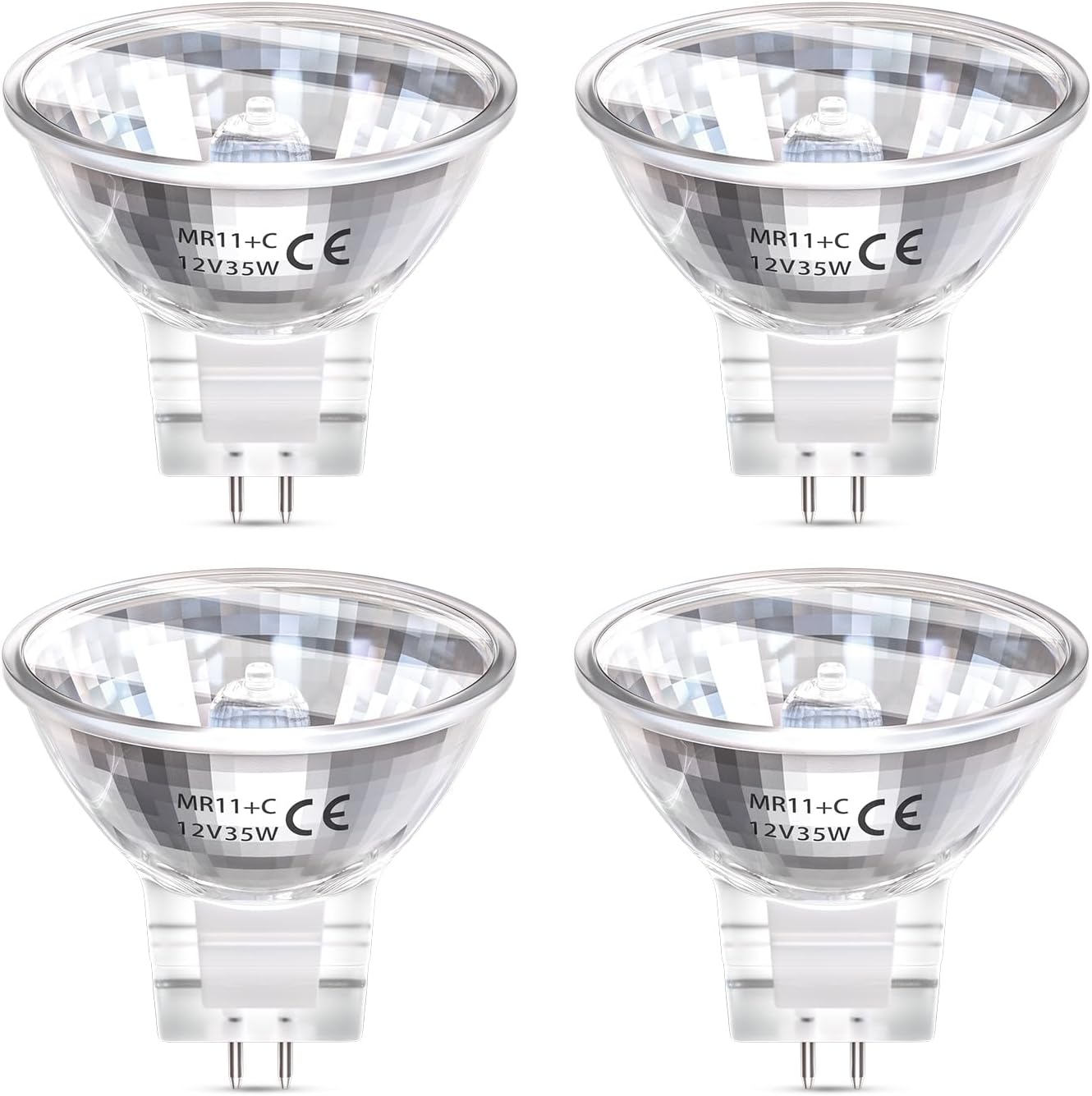 TobeBright 4 x MR11 GU4 Halogen Bulbs 12V 35W, GU4 Bi-Pin Base ...