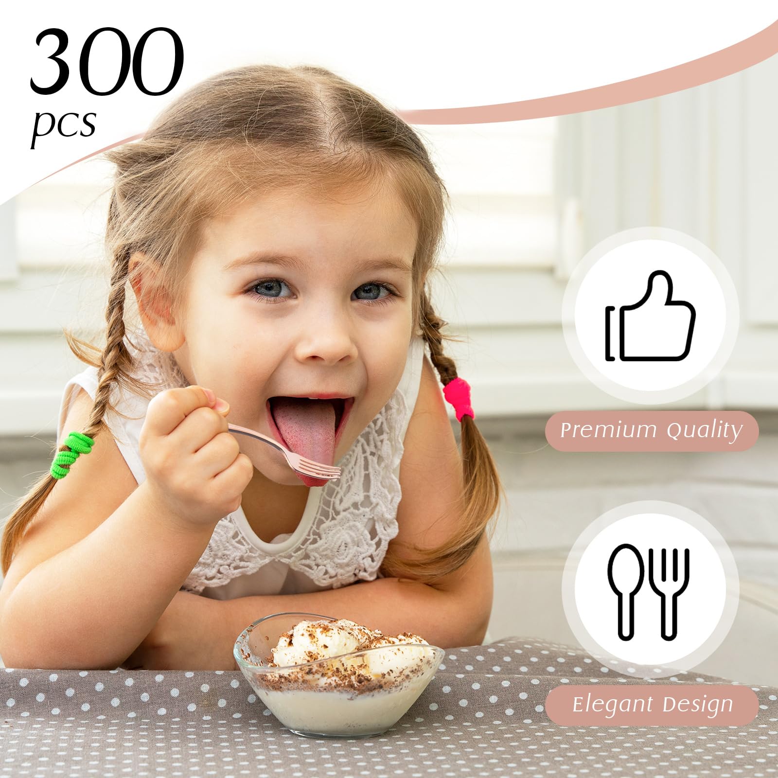 Snapklik.com : Hushee 300 Pcs Mini Plastic Forks Bulk 4 Inch Disposable ...