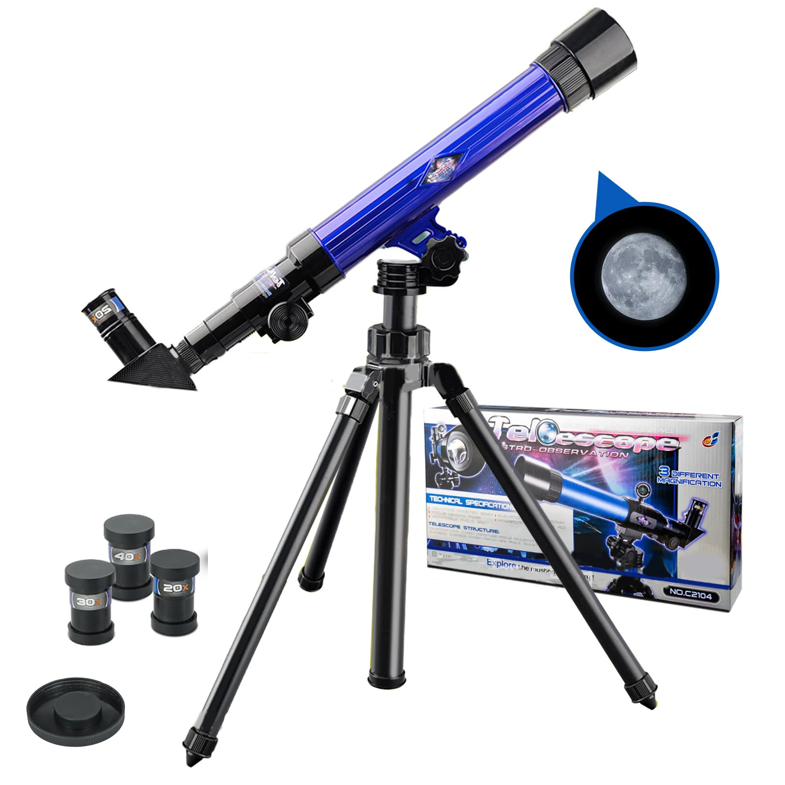 Amazon.com: Telescope for Kids 8-12 - Beginner Astronomy Spyglass ...