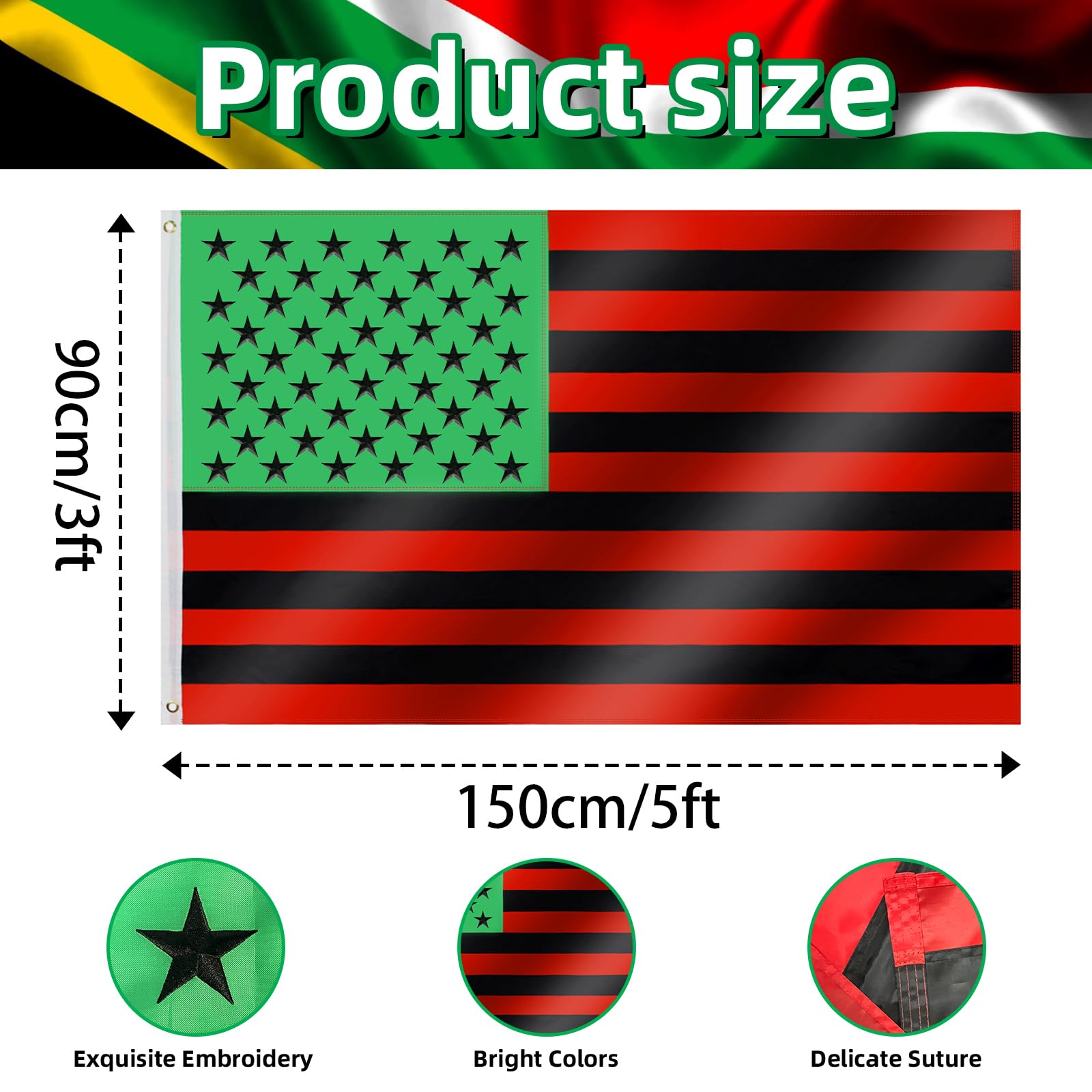 Snapklik.com : African Liberation Flag 3x5 FT Heavy Duty Outdoor ...