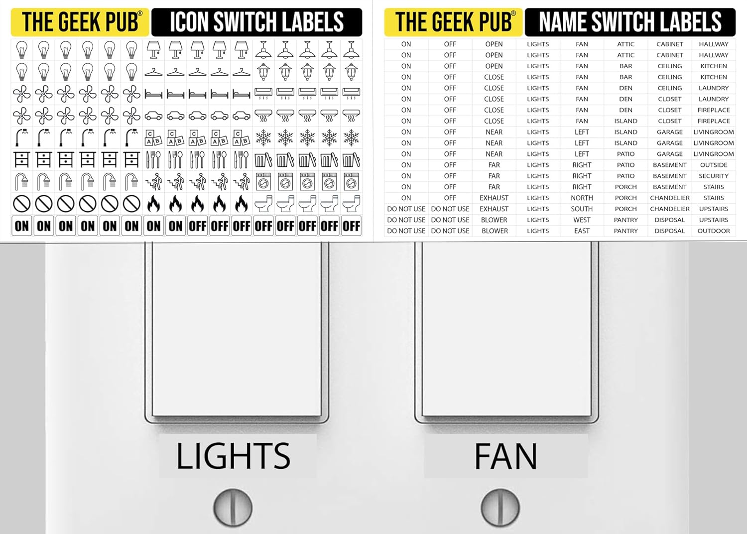 Amazon.com: 600pcs Light Switch Labels Stickers | Transparent | Light ...