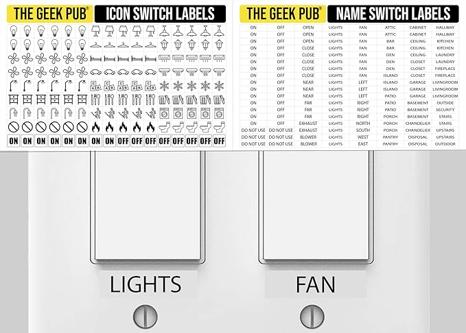 Amazon.com: 600pcs Light Switch Labels Stickers | Transparent | Light ...