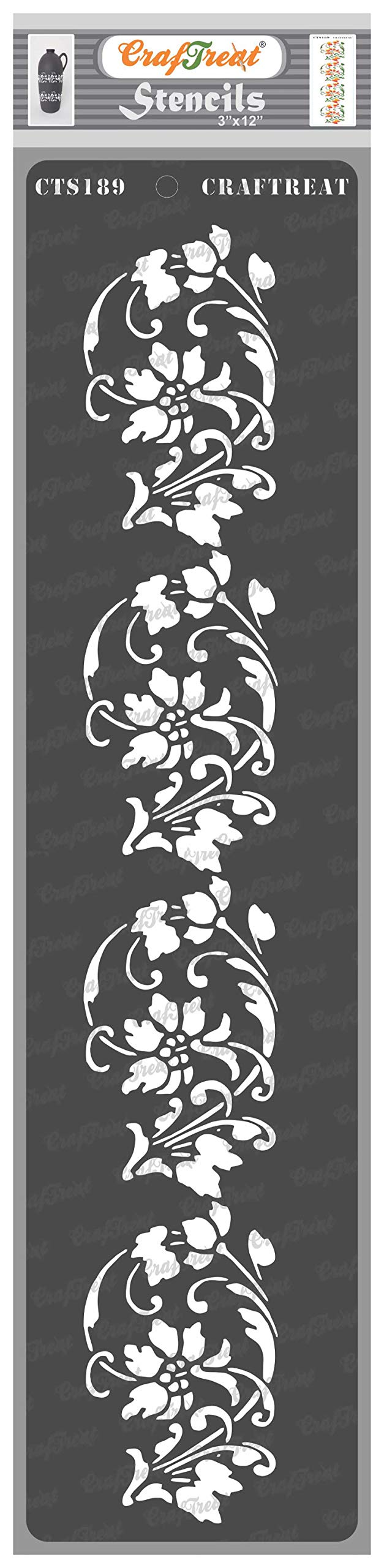 Buy CrafTreat Floral Border Stencils for Card Making Reusable - Border ...