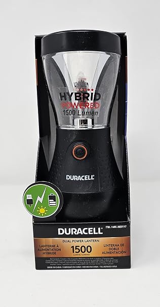 Duracell Dual Power Lantern 1500 Lumens with 5 Power Sources Available ...