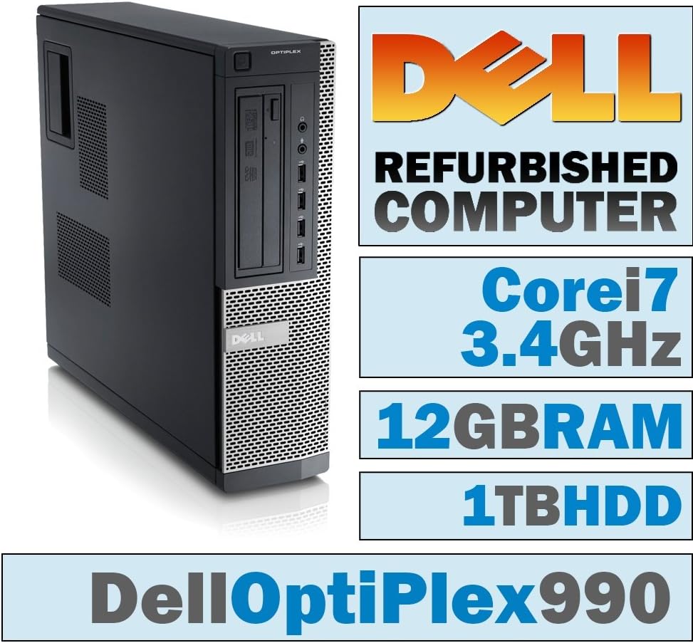 Amazon.com: Dell OptiPlex 990 DT/Core i7-2600 Quad @ 3.40 GHz/12GB DDR3 ...